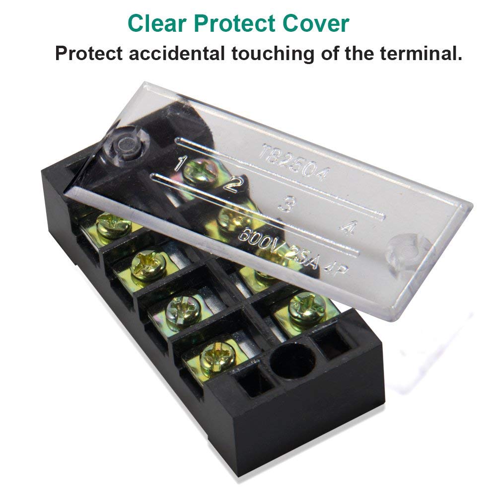 12pcs 6 Sets 4 Positions 600V 25A Dual Row Screw Terminal – MILAPEAK