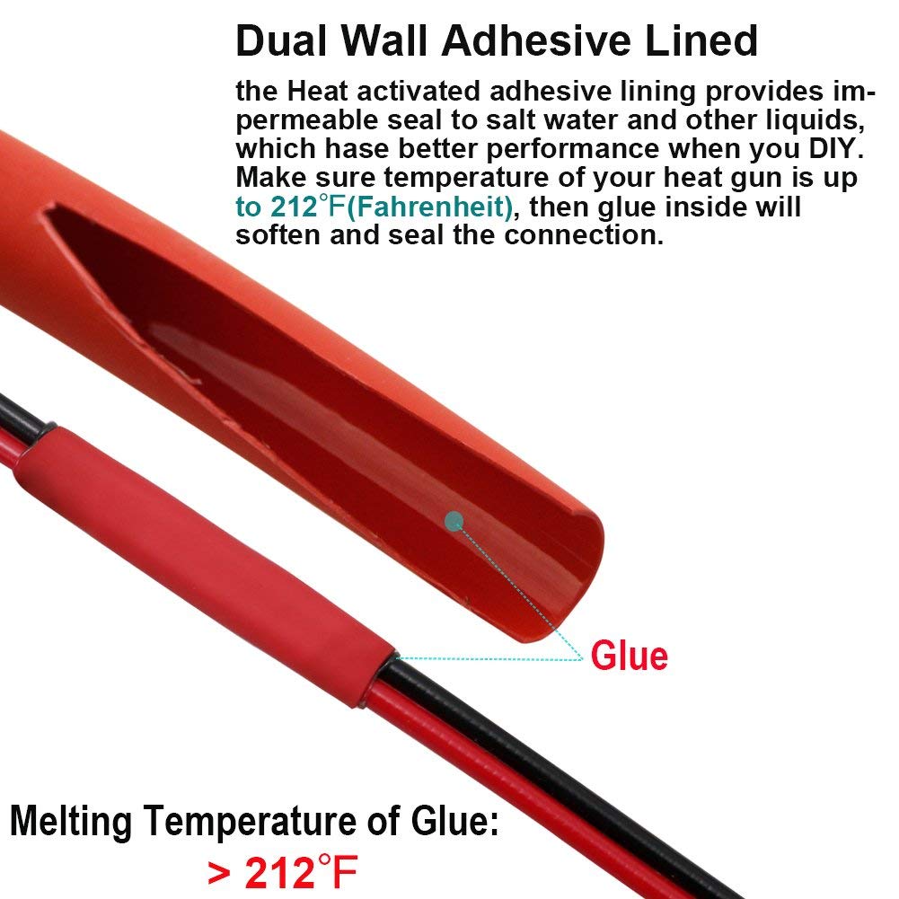 4 ft Red 1/2 inch 3:1 Dual Wall Adhesive Heat Shrink Tubing – MILAPEAK